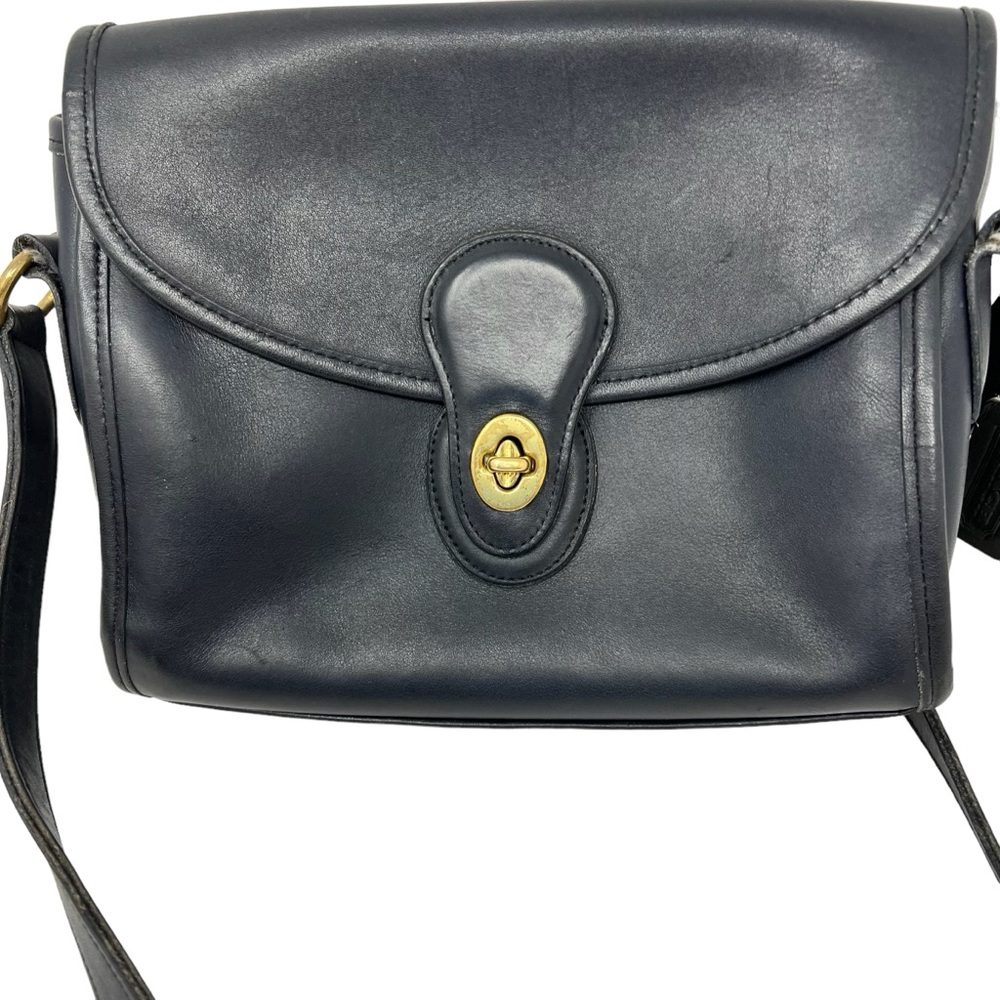 Vintage Coach Black Devon Crossbody Gold Tone Brass H… - Gem